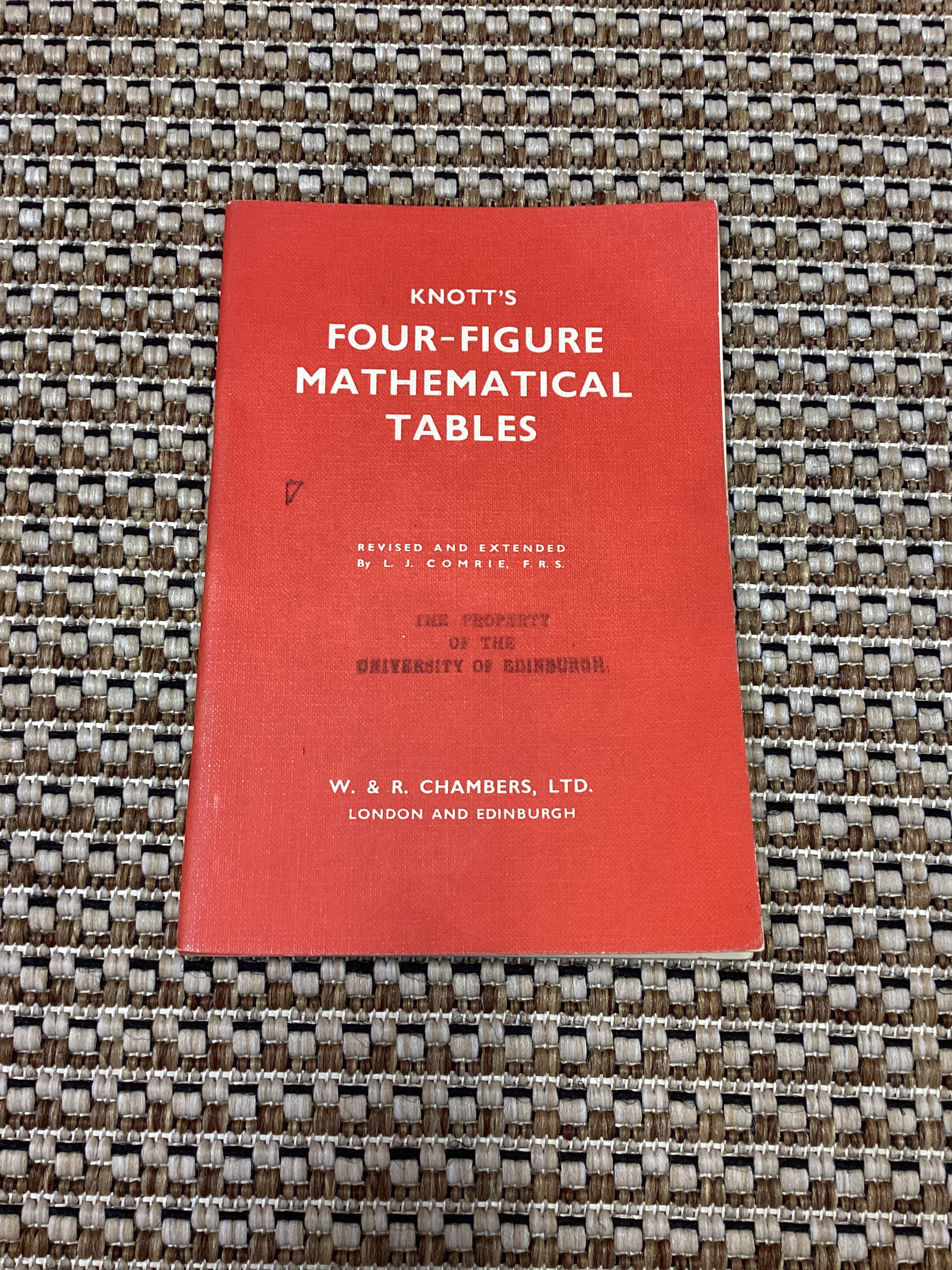 Knott's Four-Figure Mathematical Tables by L.J. Comrie (1963) – Shop ...