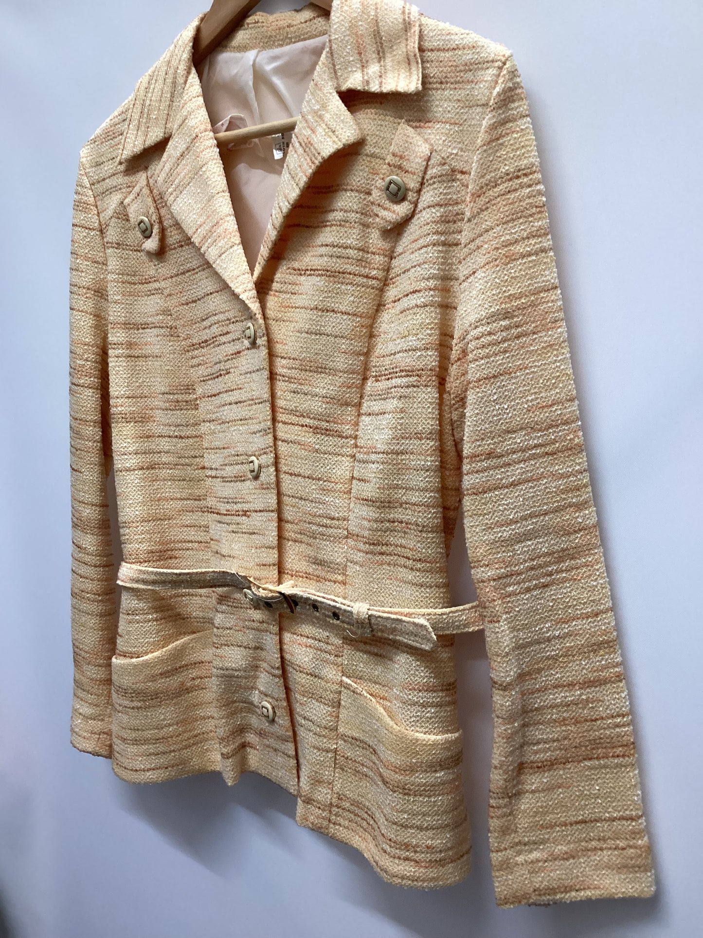 Vintage Riddella Yellow and Orange Stripe Belted Jacket Size 18 – Shop ...